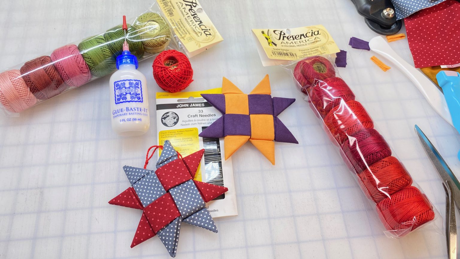 Make Your Own Folded Fabric Star Ornaments - Colonial Needle Creative Ideas BlogColonial Needle ...